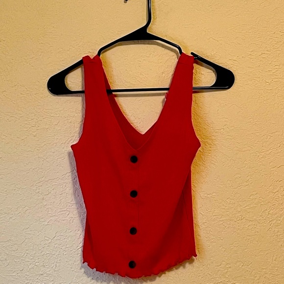 Caution To The Wind | Tops | Red Tank Crop Top | Poshmark